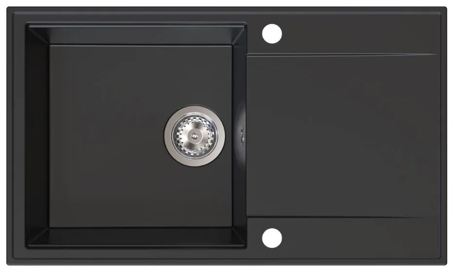 Sink Quality Sink55, kuchyňský granitový dřez 780x460x215 mm, černá, SKQ-SINK.C.1KDOL