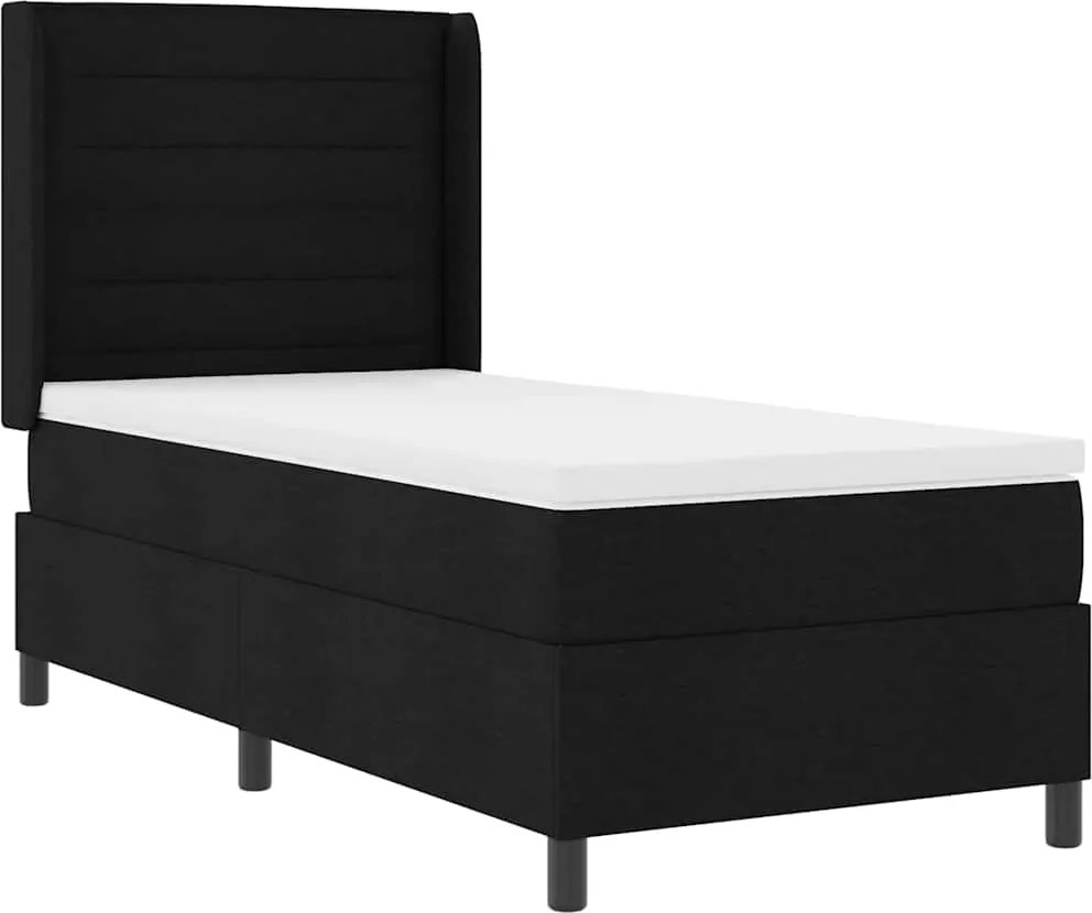 Postel s boxspringem s polštářem Černý 190 x 90 cm textil 3341555