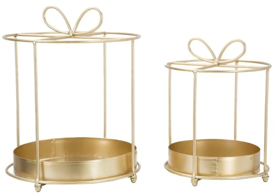 Sada 2 odkládacích stolků ve zlaté barvě Mauro Ferretti Gift Glam