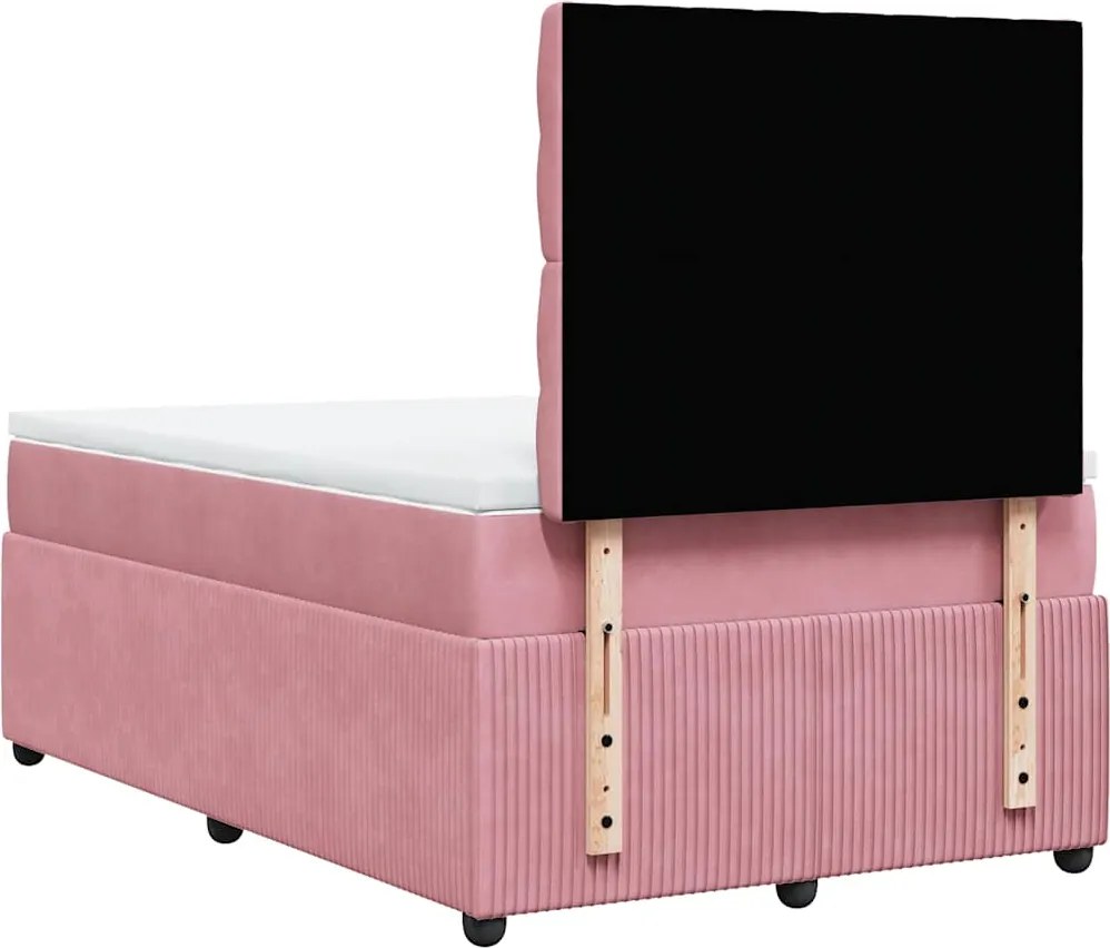 Box spring postel s matrací růžová 120x190 cm samet 3292297