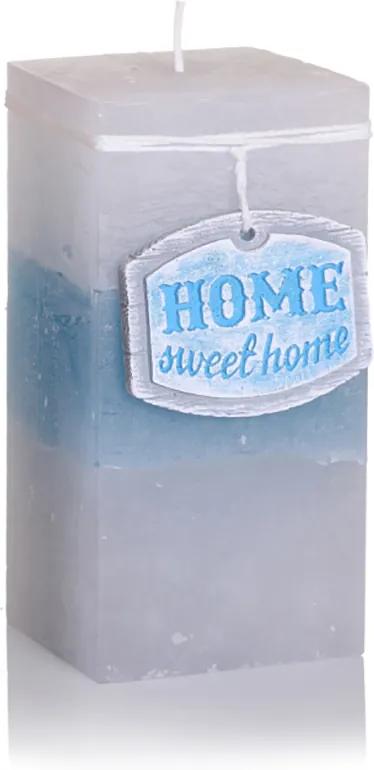 Bartek Svíčka Home Sweet Home - hranatá - velká Barva: modrá