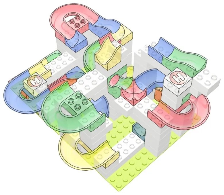 Sada stavebních kostek ke kuličkové dráze Hubelino Snow, 120 ks