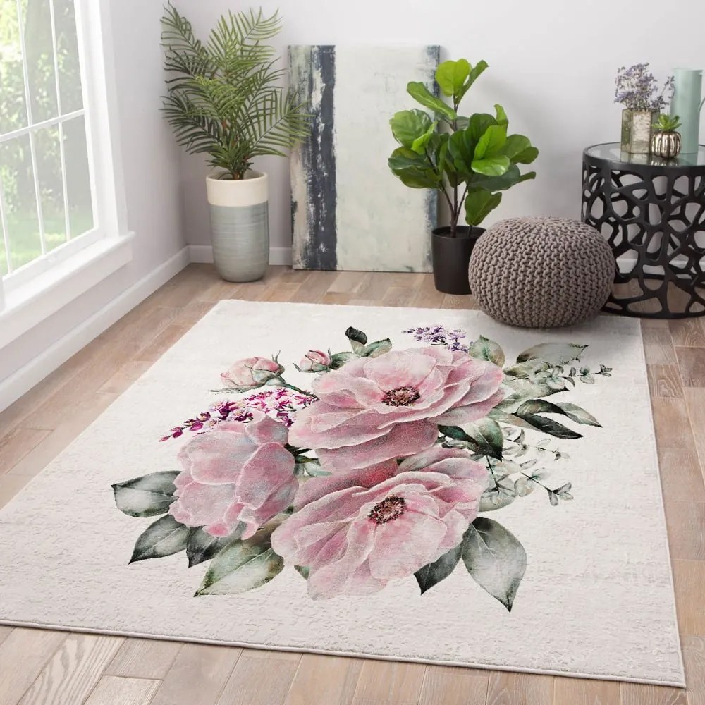 Růžovo-krémový pratelný koberec 160x230 cm New Carpets – Oyo home