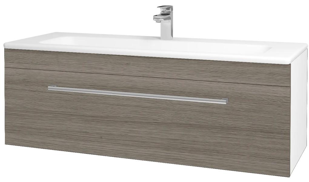 Dřevojas Koupelnová skříň ASTON SZZ 120 Varianta: N01 Bílá lesk / Úchytka T04 / D06 Ořech