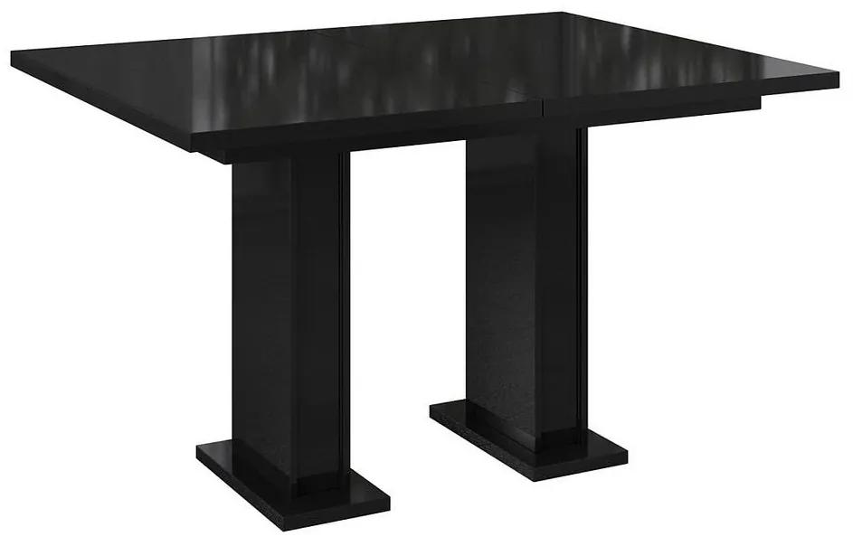 Rozkládací stůl BUTTER, 120-160x76x80, černý lesk