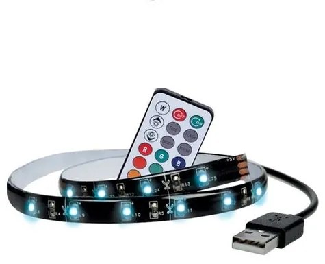 LED RGB pásek pro TV, 2x 50cm, USB, vypínač, dálkový ovladač DOPRODEJ