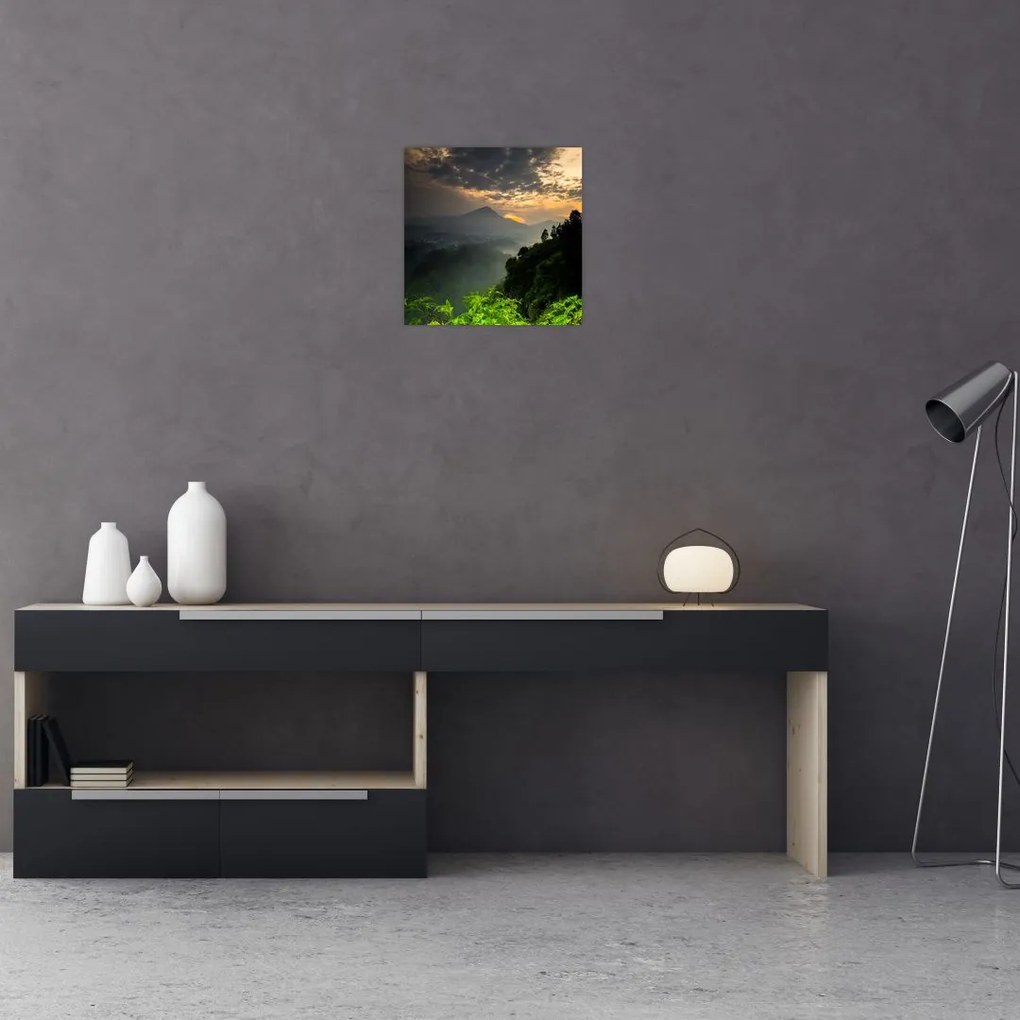 Obraz - zelená horská krajina (30x30 cm)