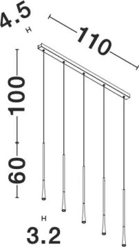 Závěsné LED svítidlo NOVA LUCE GOCCIO 38W 3000K 9504001