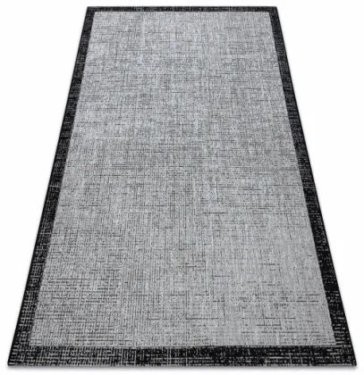 Koberec SIZAL FLOORLUX 20401 Ramka stříbrný / černý