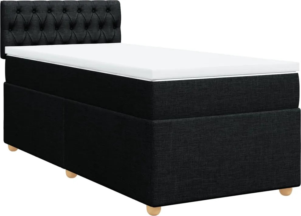 Box spring postel s matrací černá 80 x 200 cm textil 3288816