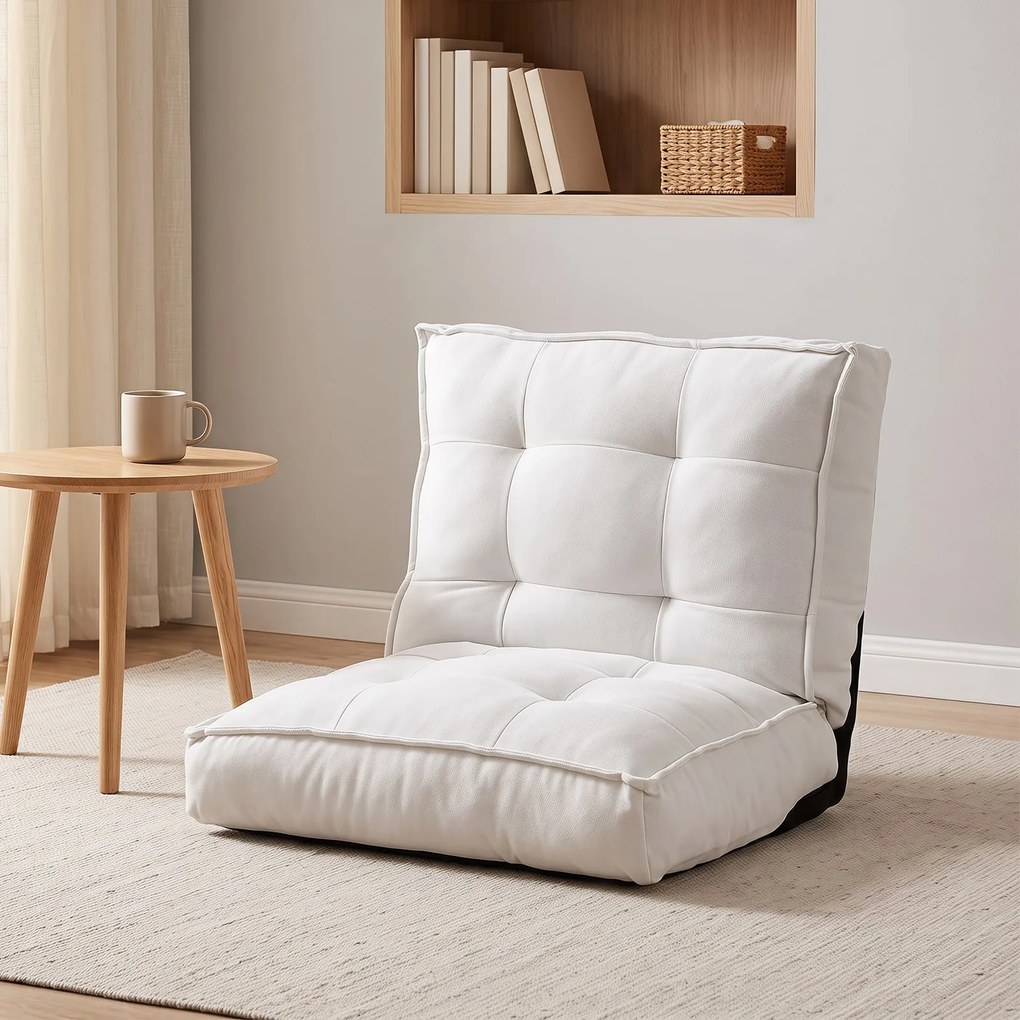 Costway Skládací židle na podlahu s nastavitelným opěradlem a – 60 × 57 × 55 cm