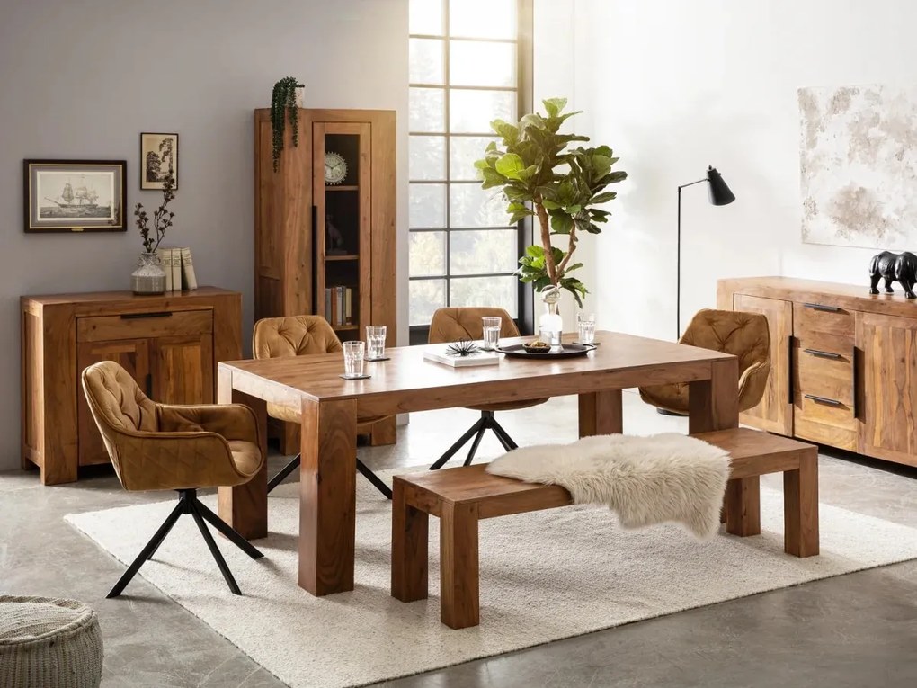 furniture-nabytek.cz - Jídelní stůl Osvaro 146x90 s přídavnýma deskama Akazie