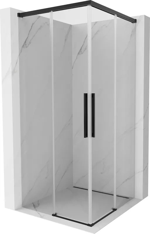 Mexen Rox, Duo posuvný sprchový kout 75 x 75 cm, čiré sklo, černý profil, 8C2D-075-075-70-00