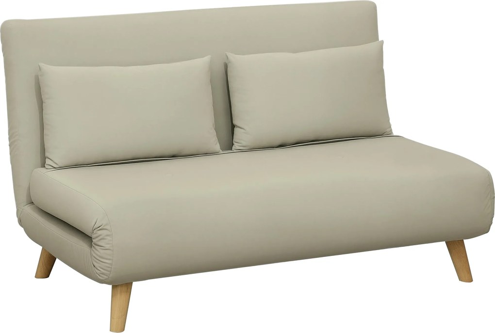 HOMCOM 3-v-1 Rozkládací Pohovka 130 x 78 cm se Spací Funkcí, Skládací Pohovka s Bederním Polštářem, Vzhled Sametu, Nastavitelný Opěradlo do Obývacího