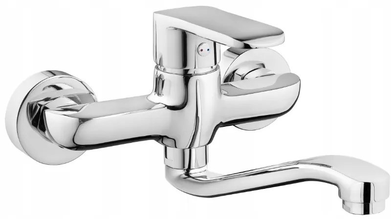 Invena Siros, nástěnná dřezová baterie, chromová, BC-90-001-A