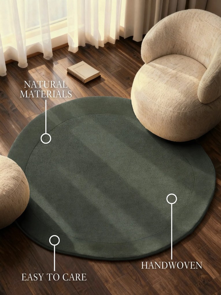 Villeroy & Boch Kusový koberec Kivi 106288 Green, 160x160 (průměr) kruh, zelená, ložnice