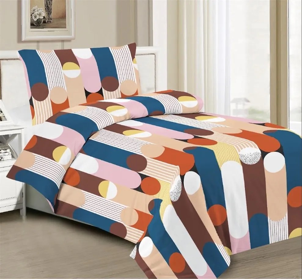 Bavlissimo 2-dílné povlečení pestrobarevné pruhy 140x200 na jednu postel