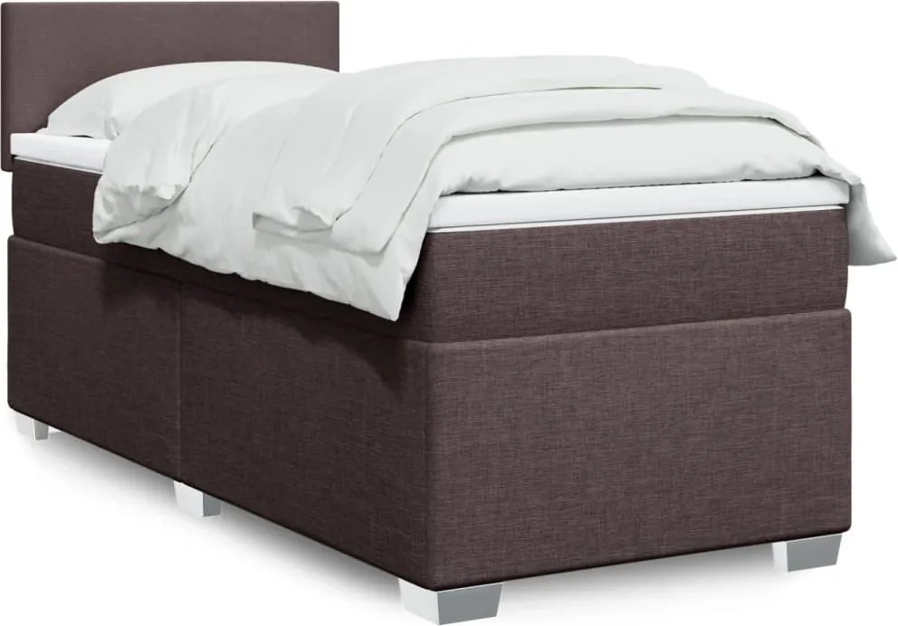 Box spring postel s matrací tmavě hnědá 90x190 cm textil 3285739