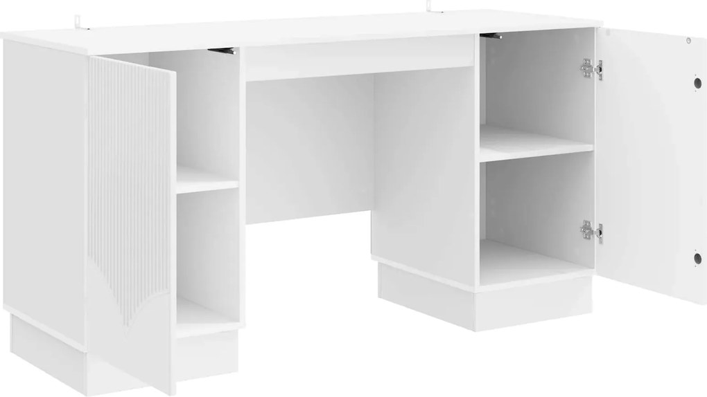 Stůl Bílá s vysokým leskem 142,5 x 50 x 75 cm Kompozitní dřevo 3414625