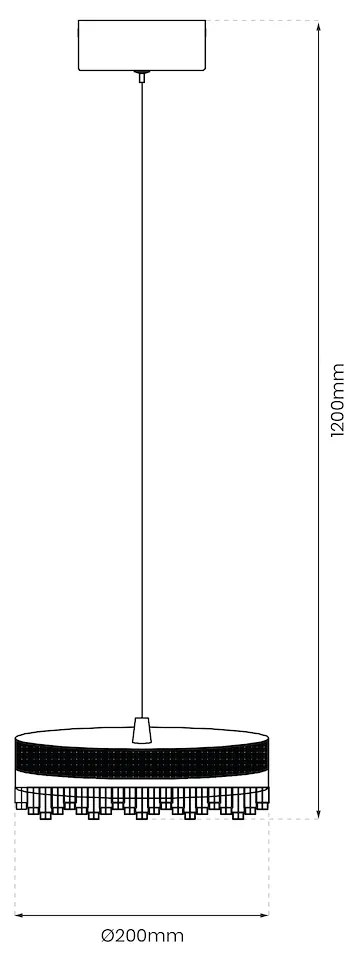 Závěsné LED svítidlo Preciosa, 1x LED 25w, 4000k, g