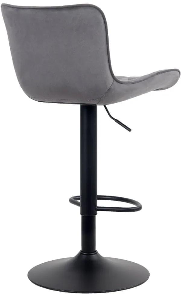 Bhm germany Barové židle Emma (SET 2 ks), samet, tmavě šedá