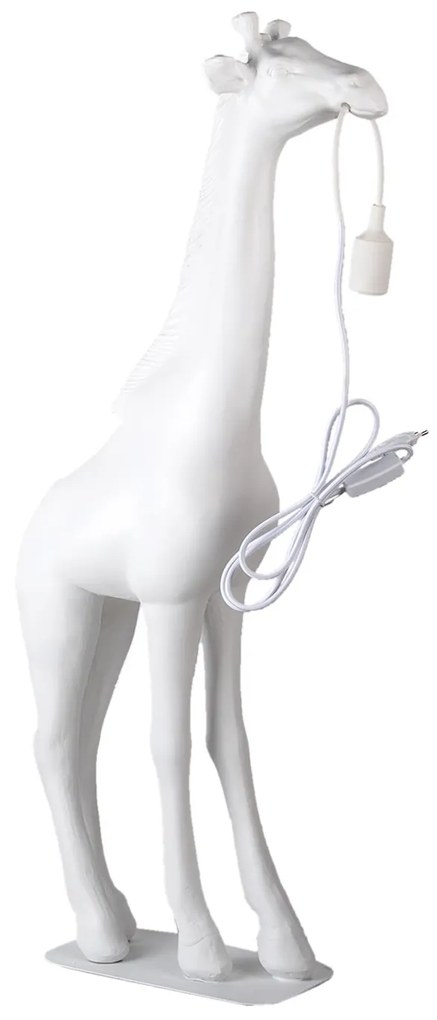 Bílá stojací lampa žirafa - 48*18*99 cm E27