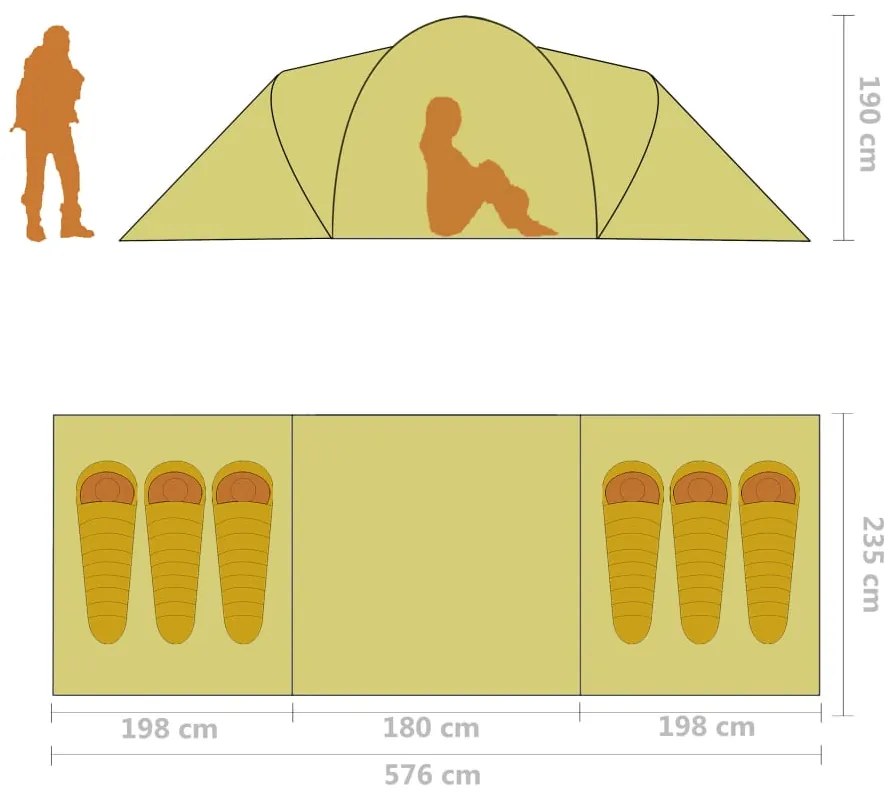 vidaXL Marketos Kempingový stan pro 6 osob modro-žlutý