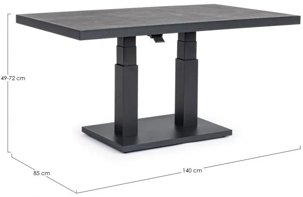 BIZZOTTO Zahradní stůl TRUMAN 140x85 cm antracit 0663156
