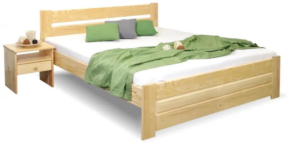 Dřevěná postel Hanka, 120x200, masiv borovice , Přírodní lak