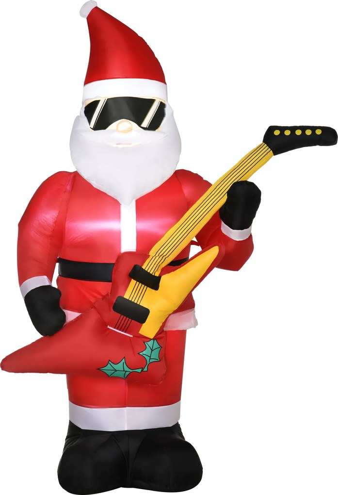 Outsunny Vánoční dekorace Nafukovací Santa Claus venkovní vánoční dekorace, včetně ventilátoru, 140 cm, červená + bílá