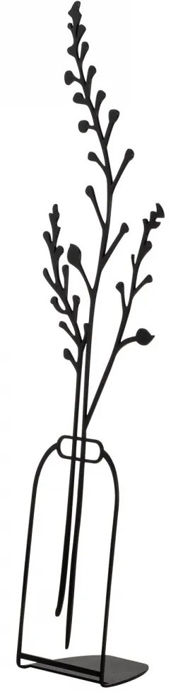 Kovová dekorace Flowerpot VII 45 cm černá