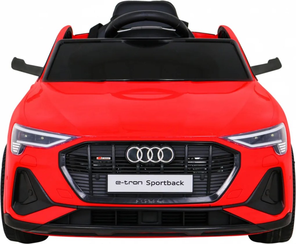 Ramiz Audi E-Tron Sportback pro děti červené + na dálkové ovládání + pohon 4x4 + pomalý start + rádio MP3 + LED