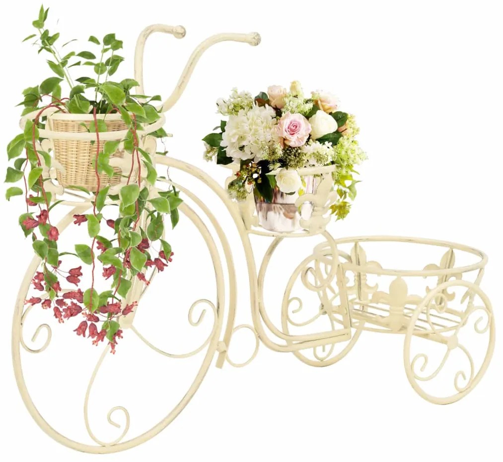 Stojan na květiny ve tvaru jízdního kola vintage styl kovový,  245931