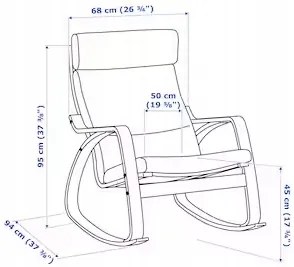 IKEA POANG Houpací křeslo okl dub bílý Hillared