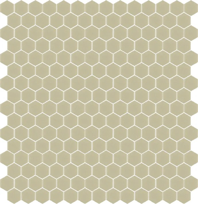 Hisbalit Skleněná mozaika béžová Mozaika 329A SATINATO hexagony 2,3x2,6 (33,33x33,33) cm - HEX329ALH
