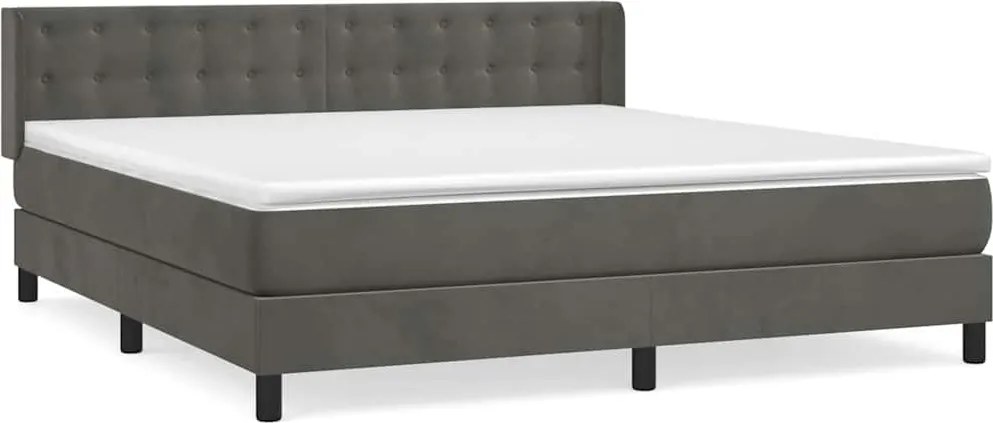 Box spring postel s matrací tmavě šedá 180x200 cm samet 3131214