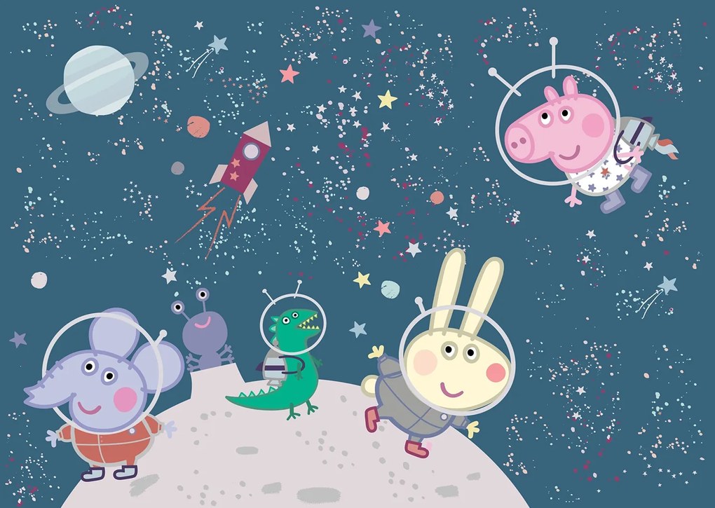 Dětská vliesová fototapeta na zed' Prasátko Peppa Vesmírné Dobrodružství | 155 x 110 cm | DFTDNM7901