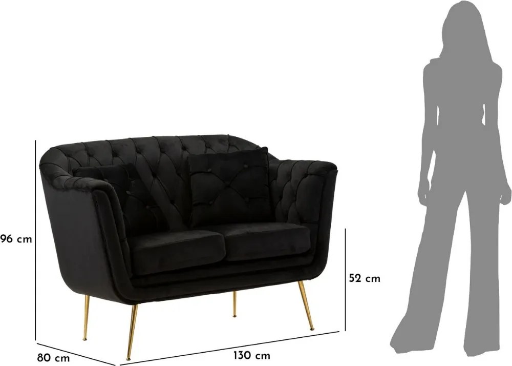 Designová pohovka Jagienka 130 cm černá