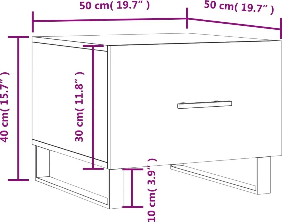 vidaXL Konferenční stolek 50x50x40 cm kompozitní dřevo [829448] Barva: Bílá