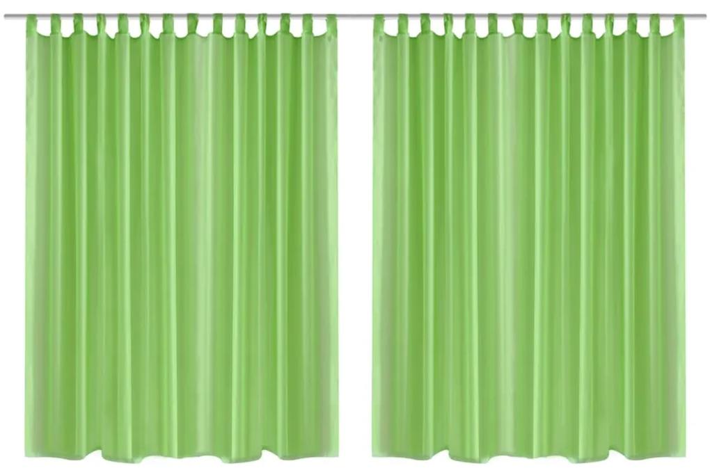 130752 vidaXL 2 ks záclona 290 x 245 cm zelená