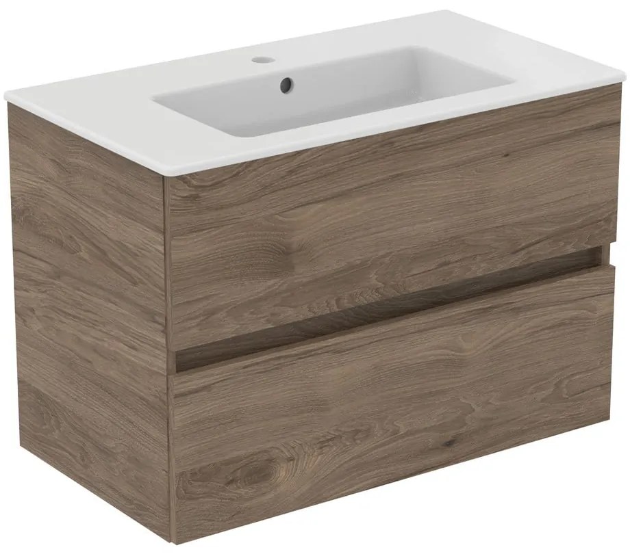 Závěsná skříňka pod umyvadlo v dekoru ořechu v přírodní barvě 80x55 cm Eurovit+ – Ideal Standard