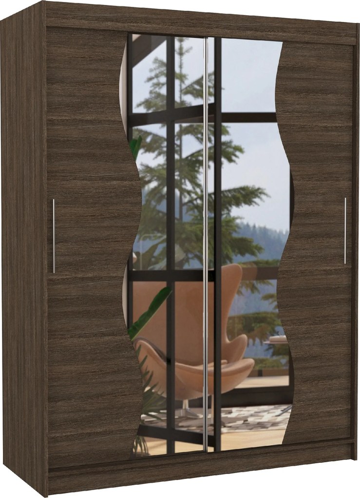 ADRK Furniture Skříň posuvná se zrcadlem RENZO 150 ADRK-SW-REN-CH-150