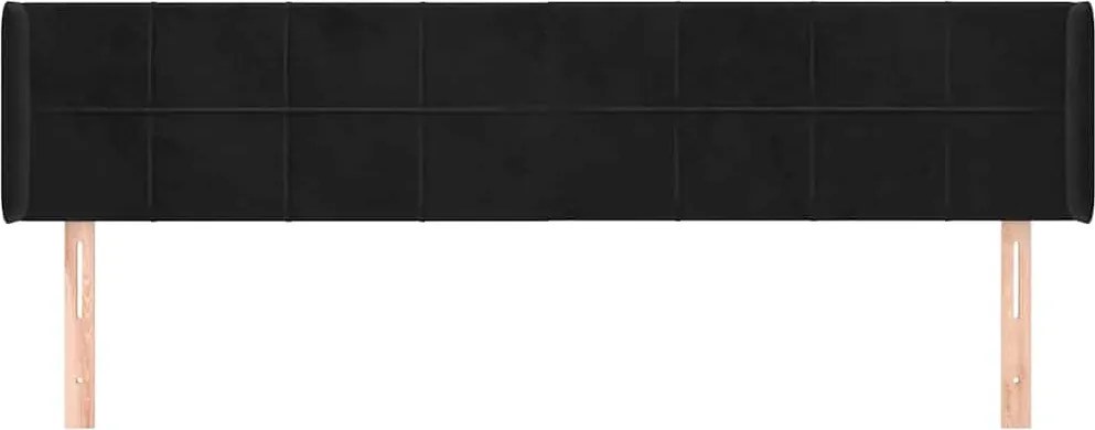 Čelo postele typu ušák černé 163x16x78/88 cm samet 3118824