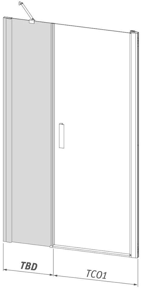 Roth Univerzální boční panel TBD pro instalaci dveří do niky Varianta: šířka: 44 cm, orientace: Uni - (TBD 440 - 744-0380000-00-02), Barva profilů a typ výplně: profily: brillant, výplň: transparent