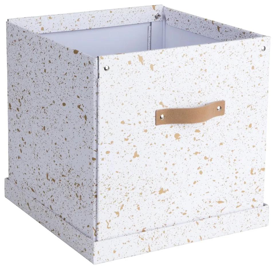 Úložná krabice ve zlato-bílé Bigso Box of Sweden Logan
