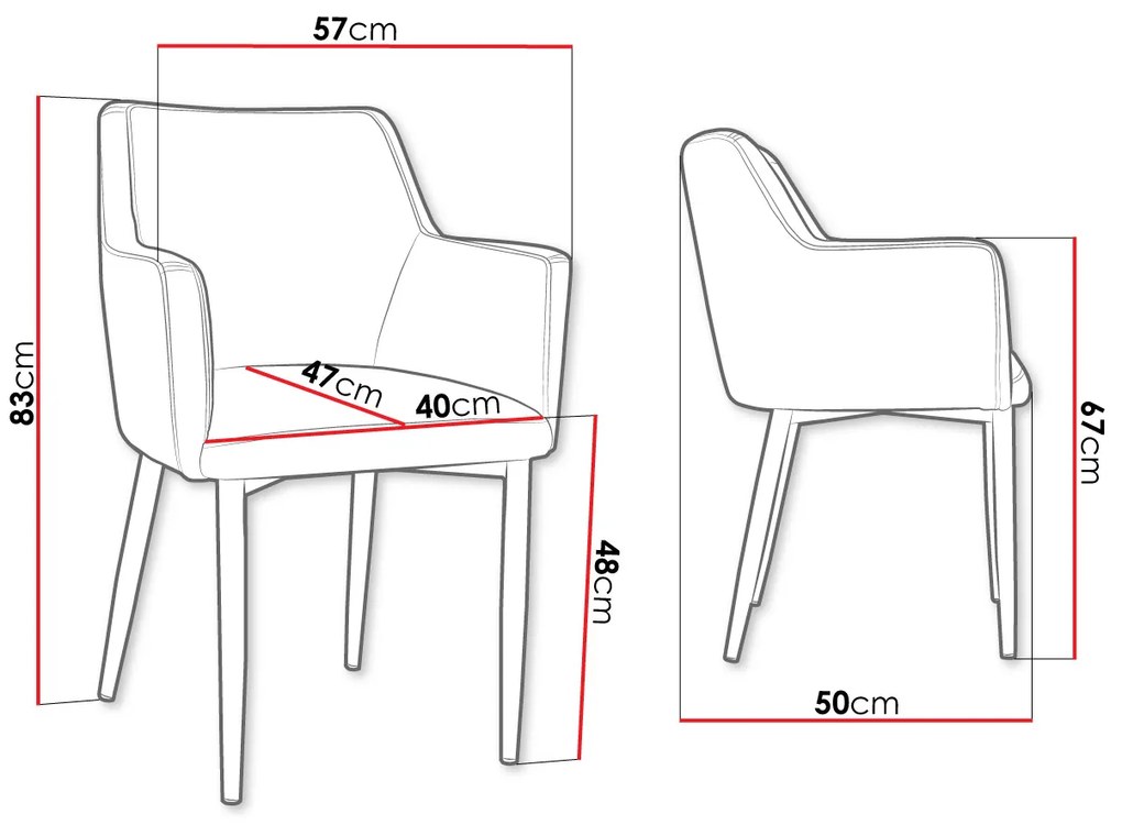 Čalouněná jídelní židle HAUMON - černá
