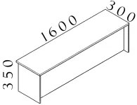 NABYTEK-DESIGNOVY.CZ - NKA16 12 - Pultová nástavba Komfort, 160x30x35 cm, javor