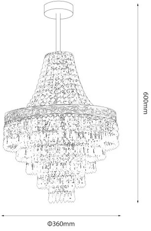 Lustr na tyči CORAL 3xE14/40W/230V pr. 36 cm