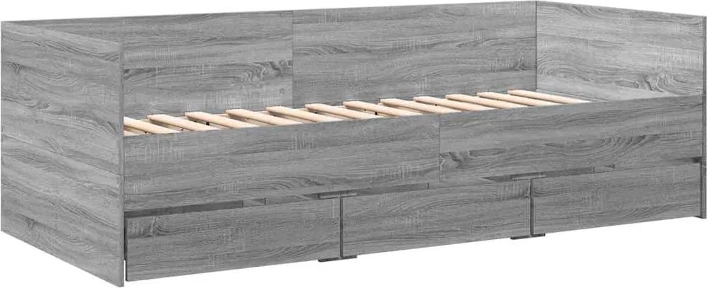 Válenda se zásuvkami bez matrace šedá sonoma 100 x 200 cm 3280816