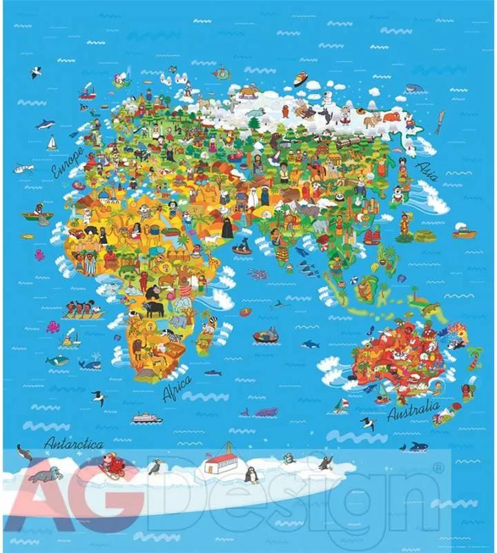 Fototapeta vliesová dvoudílná Mapa světa